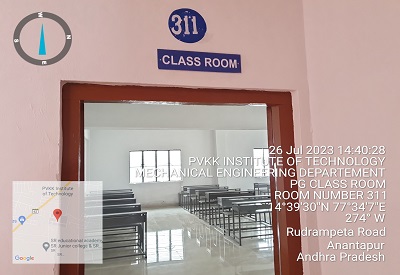 ClassRooms:MECHANICAL - PVKK Institute of Technology